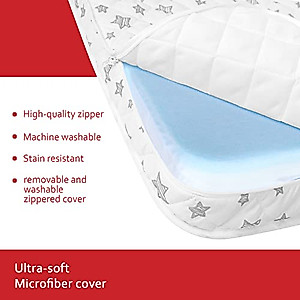 Crib Mattress Topper, Memory Foam Crib and Toddler Bed Mattress Topper with Removable Cover, 52" x 27" x 2"