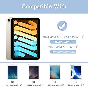 Supveco Case for iPad Mini 7 (A17 Pro) 2024/iPad Mini 6 2021 8.3 Inch with Pencil Holder-[Auto Wake/Sleep],Slim Protective Case with Soft TPU Back Cover for iPad Mini 7th/6th Generation(Book)