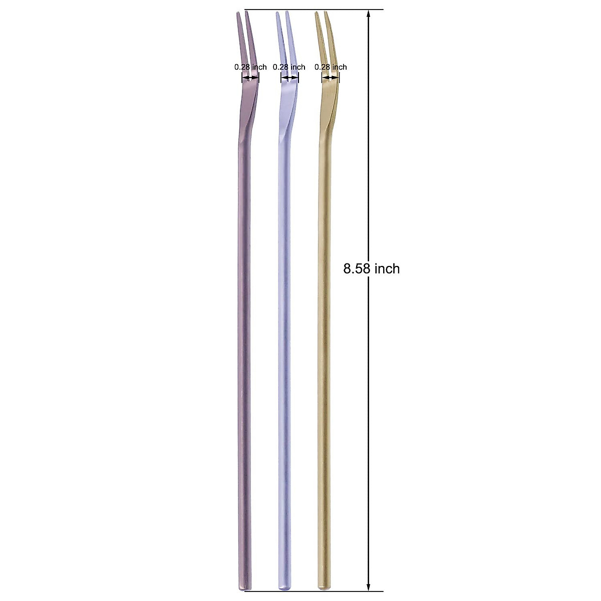 Pickle Fork, 304 Stainless Steel Appetizer Forks, 8.58" Fruit Fork, Long Handle Salad Forks, Portable Cocktail Forks, Dessert Fork, Olive Fork, Pickle Grabber