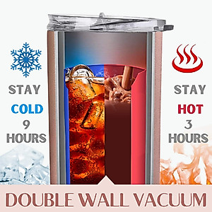 Onebttl Dancer Gifts for Girls, Teens, Her - Dance - 20oz/590ml Stainless Steel Insulated Tumbler with Straw, Lid - Dance Themed Recital Gifts for Women - (Rose gold)