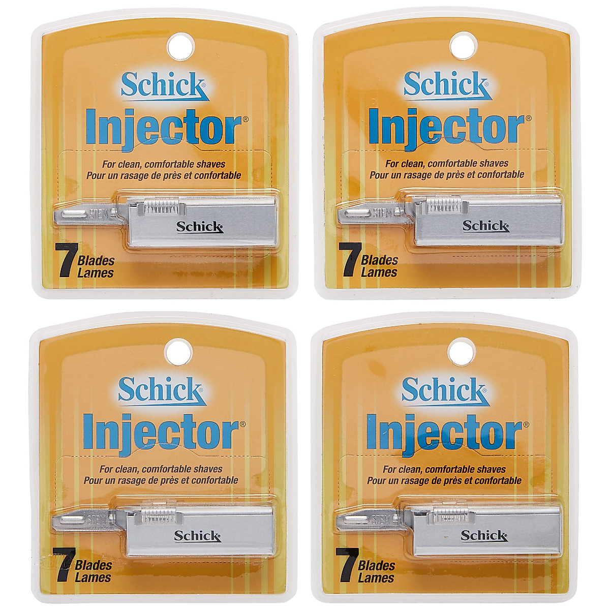 Schick Injector Blades, 7-Count Boxes (Pack of 4)
