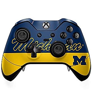 Skinit Decal Gaming Skin Compatible with Xbox One Elite Controller - Officially Licensed College University of Michigan Split Design