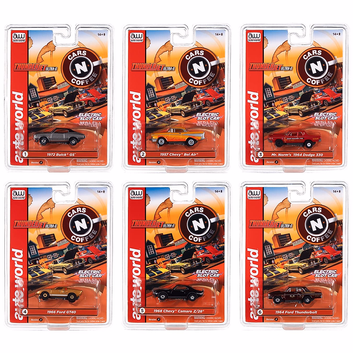 Auto World Thunderjet Cars N Coffee 1972 Buick GS (Silver) HO Scale Slot Car