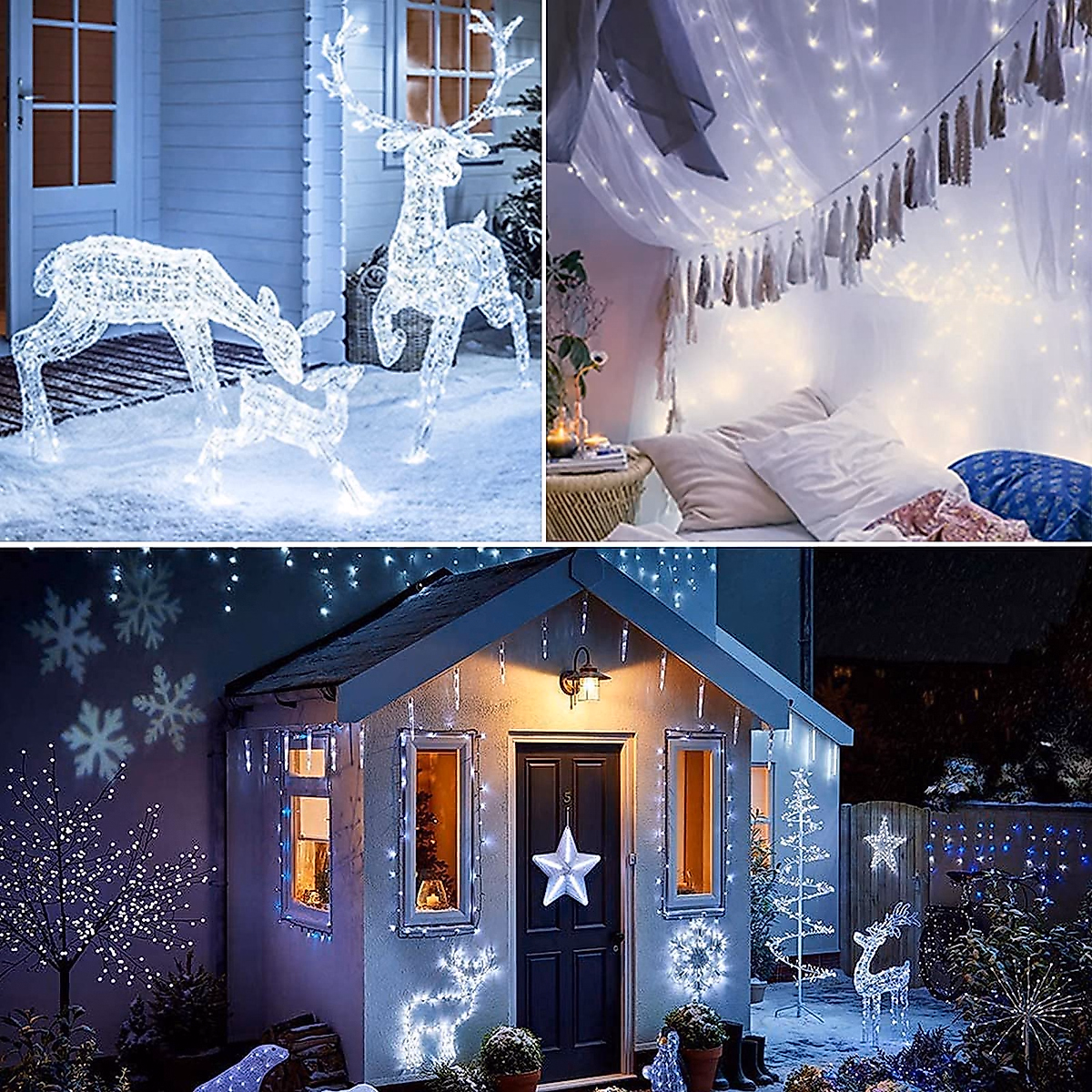 iBaycon 100LED Battery Christmas Lights, 33ft Battery Operated Mini Lights Waterproof with 8 Modes & Timer for Christmas Trees, Home, Garden, Party and Holiday Decoration (White)