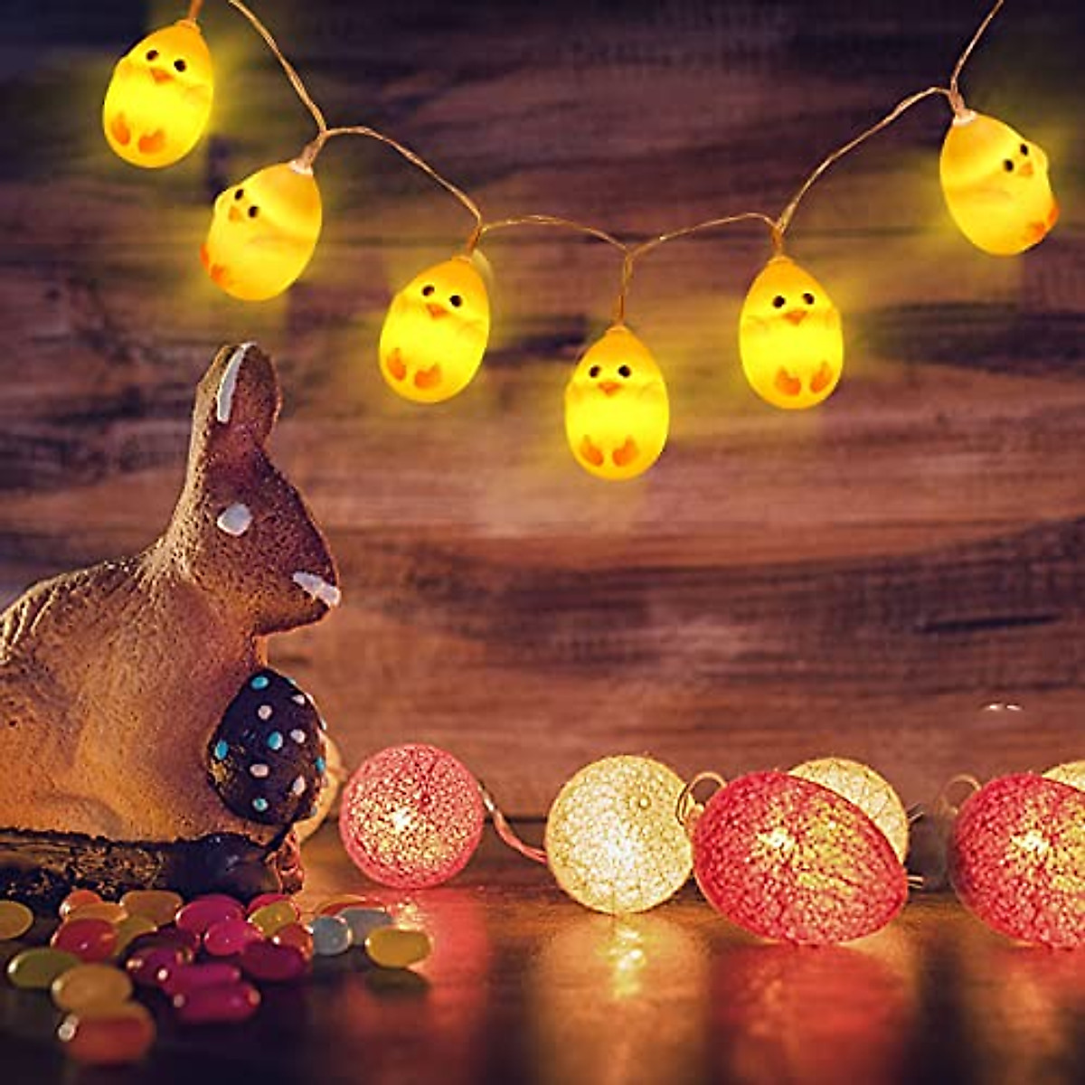 Easter Lights, 5ft 10 LEDs Chicks Light Indoor/Outdoor Decorative Light Battery Operated Chicks Night Light Walls, Windows, Rooms Decorative Lights for Tent Garden Patio Holiday Tree Decorative
