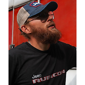 Jeep Premium Navy Waxed Chino Twill/Lightweight Khaki Mesh Patch Hat - Navy/Khaki