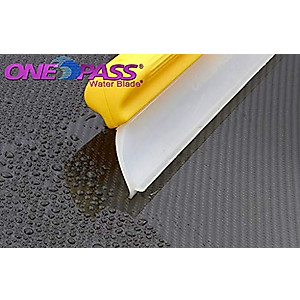 One Pass Hydroglide 14" Waterblade Silicone Y-Bar Squeegee Yellow with XL Micro Fiber Towel
