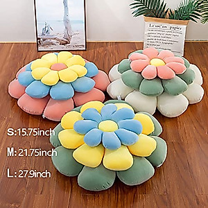 LRKOAYJGO Flower Pillow, Flower-Shaped Throw Pillow Butt Seating Cushion Flower Floor Pillow, Cute Decorative Plush Pillow for Chair Bed Sofa (Green, 14.9"