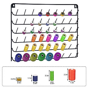 JODOUEEIR 2 pack thread holder wall mount，54 spools sewing thread organizer，sewing thread storage，thread rack，spool thread holder，thread organizers and storage，thread spool organizer，Black