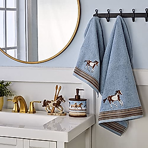 SKL Home by Saturday Knight Ltd. Horse Country Bath Towel,Blue 24" x 50"