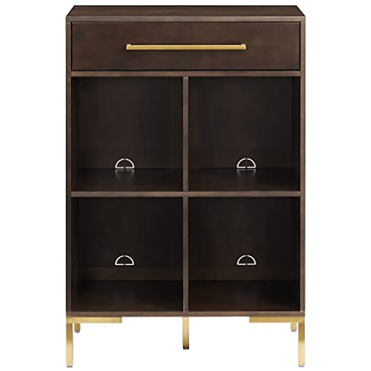 Crosley Furniture Juno Record Storage Cube Bookcase, Dark Brown