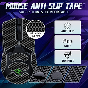 TALONGAMES Mouse Anti Slip Grip Tape Compatible with Razer Viper/Viper Ultimate Gaming Mouse, Palm Sweat Absorption, Thin 0.5mm,Cut to Fit, Easy to Apply, Mouse Skin