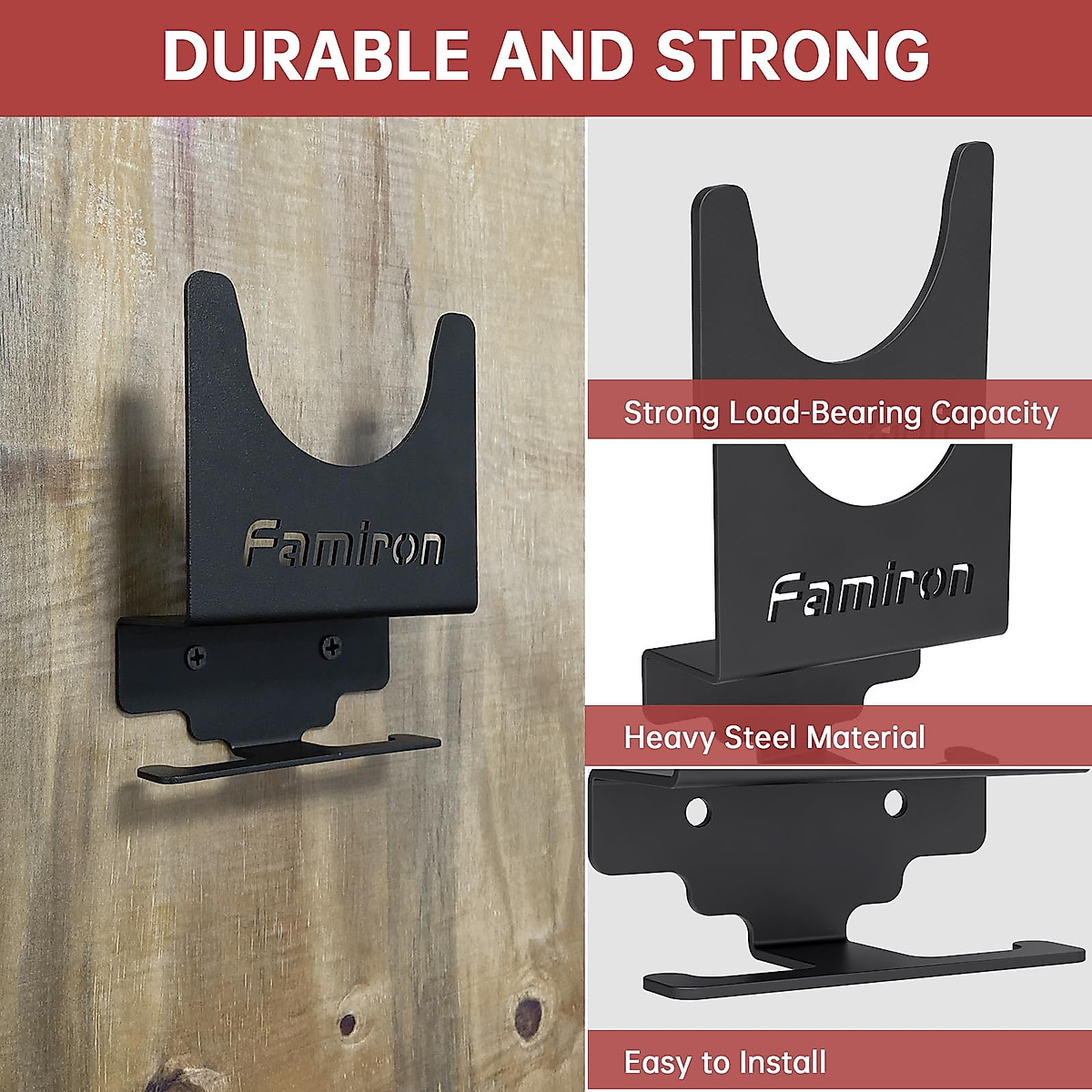 Famiron 2 PCS Angle Grinder Holder,Angle Grinder Stand Tool Wall mount Bracket for 5inch Grinder,Angle Grinder Storage Rack for Cutters,Polishers