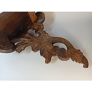 mik-Dyzayn Vintage Shelf, Unique Hand Carved Wall Shelf, Carved Wooden Shelf for Icons with Candlestick, Wood Carving Wall Shelf, Wood Shelf, Shelving