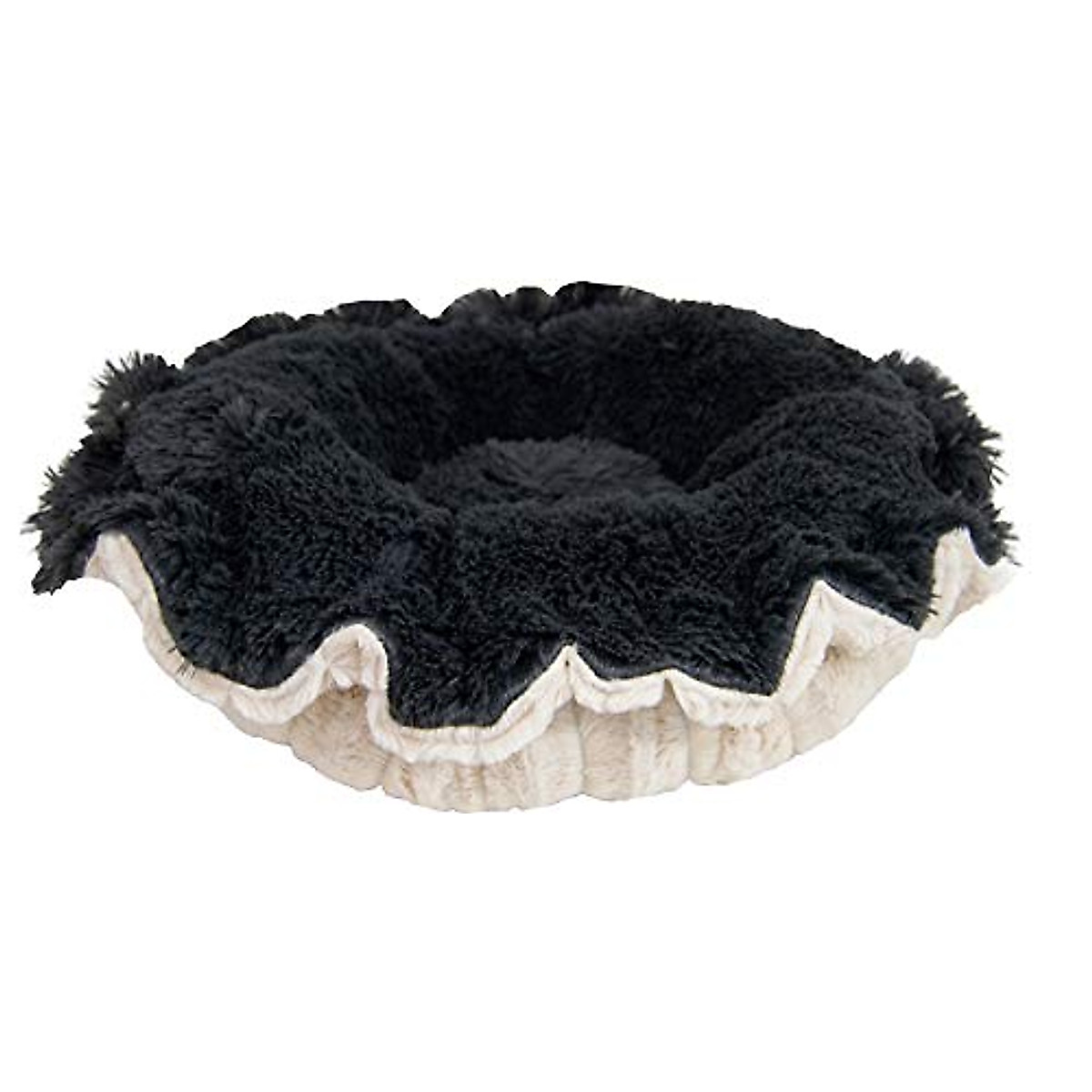 Bessie and Barnie Ultra Plush Natural Beauty/Wolfhound Grey Deluxe Luxury Shag Dog/Pet Lily Pod Bed Machine Washable