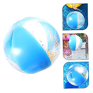 COOLHIYA 3pcs Glitter Beach Ball Beach Balls for Kids Mini Toys for Kids Pool Party Toys Pool Party Float Large Beach Ball Inflatable Glitter Beach Ball Water Inflatable Ball Football Child
