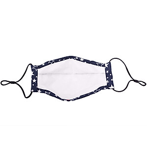 Auliné Collection Washable Summer Cotton Face Mask Made in USA, A3F Star Spangled Navy