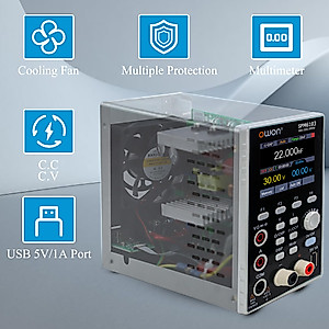 OWON SPM6103 DC Power Supply with Multimeter 2 in 1 Function 4 1/2 Digits Multimeter 10mV/1mA Resolution Power Supply with 2.8 inch LCD(60V/10A/300W)