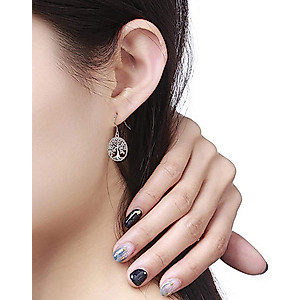 Tree-of-Life-Dangle-Earrings for Women, S925 Sterling Silver Fashion Drop Hook Jewelry Gift