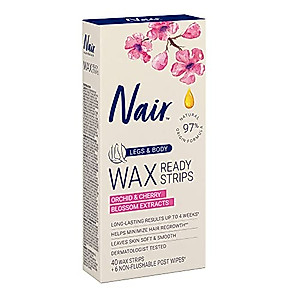 Nair Hair Remover Wax Ready- Strips for Legs & Body, 40 CT Set of 3