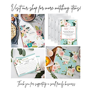 Set of 50 Premium Recipe Cards 4x6 Double Sided, Kitchen Recipe Card Set, Plenty of Blank Writing Space, Matte Non-Smudge thick Paper Cards for Weddings, Bridal Showers Baby Showers Housewarming Gifts