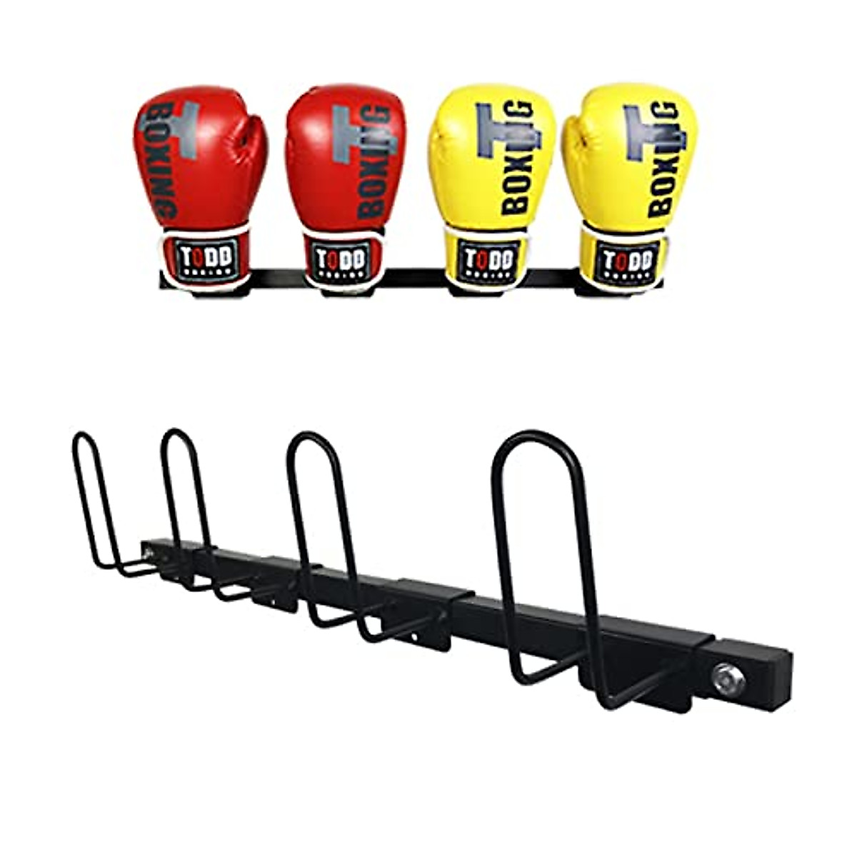 VEITEOX FTY Boxing Glove Rack Wall Mount, Metal Boxing Glove Holder, Boxing Mitts Gloves Organizer Storage Rack for 2 Pair of Gloves