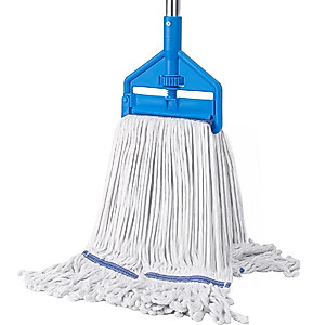 KeFanta Commercial Mop 60 inch Heavy Duty Industrial Wet Mops with Long Handle,Looped-End String Cotton Mop for Home, Kitchen,Garage,Office and Concrete/Tile Floor Cleaning