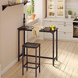 ODK 39" Bar Table, Bar Height Pub Table, Rectangle High Top Kitchen & Dining Tables with Sturdy Legs & Easy-to-Clean Top & 10 Min Quick Assembly, Indoor use, Black
