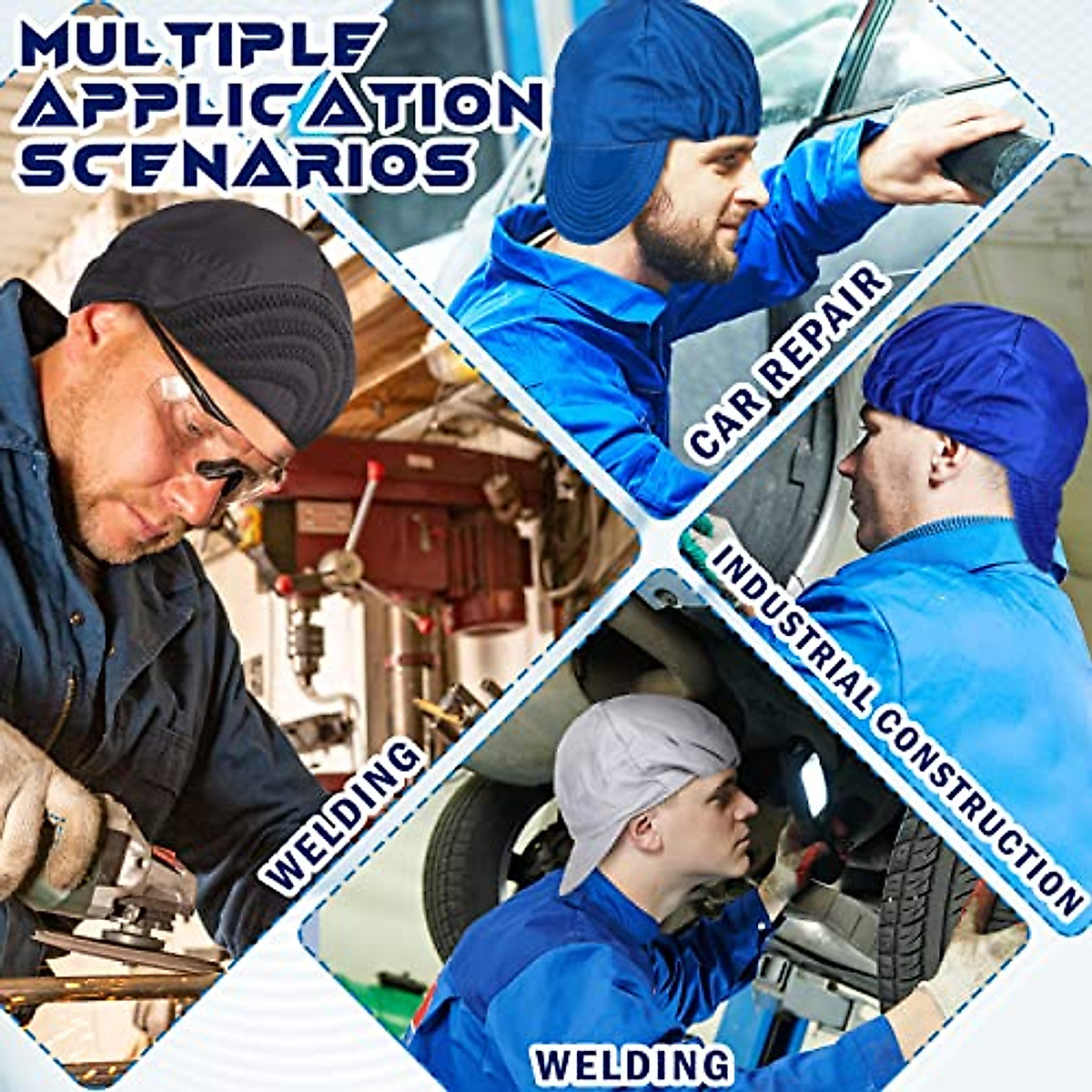 6 Pcs Welding Cap Welding Hat Bulk for Men Welding Beanie Welder's Caps Soft Lightweight Welders Caps Weldling Supply (Colorful)