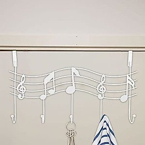 Zerodeko Key Hook Over Door Towel Rack Over The Door Music Rack Music Note Metal Hook Over Door Hanging Organizer Clothes Coat Hat Bag Wall Hanger Heavy Duty Metal Hangers Over Door Towel Rack