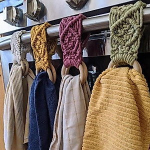 Crochet Towel Holder, Macrame Towel Holder Ring, Macrame Towel Holder Ring，Macrame Kitchen Towel Holder, Macrame Dish Towel Holder, Handmade Macrame Dish Towel Holder Decoration (3 PCS)