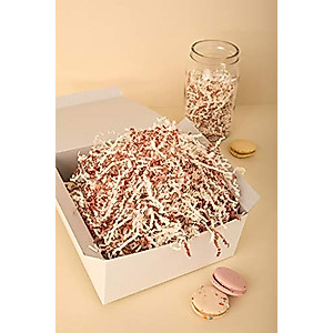 BonBon Paper Premium Crinkle Cut Paper - Elegant Rose Gold & Ivory - Gift Box Filler, Baskets & Breakables - Recycled Fibers - 1 lb. or 10 lbs. (1 LB)