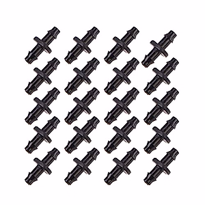 UCLEVER 100PCs Drip Irrigation Barbed Connetor Coupling Fittings for 4mm/7mm Tube Drip Irrigation Watering System
