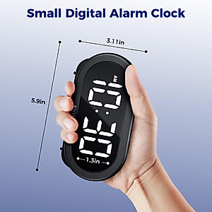 USCCE Small LED Digital Alarm Clock with Snooze, Easy to Set, Full Range Brightness Dimmer, Adjustable Alarm Volume with 5 Alarm Sounds, USB Charger, 12/24Hr, Compact Clock for Bedrooms, Bedside, Desk