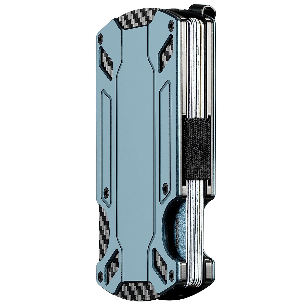 furid Minimalist Wallet for Men, Metal Wallet, Tactical Wallet, Money Clip Wallet for Men Slim, RFID Blocking Card Holder Wallet, Carbon Fiber Wallet