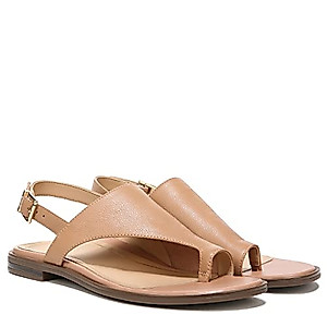 Vionic Women's Citrine Ella Flat Comfort Sandal- Supportive Adjustable Walking Sandals That Includes an Orthotic Insole and Cushioned Outsole for Arch Support, Nude 9 Wide