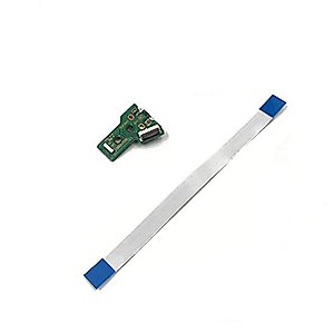 Replacement USB 12pin Charging Port Socket Triangle Board Charger PCB Board with 12pin Flex Ribbon Cable for PlayStation 4 JDS-055 PS4 055 Controller