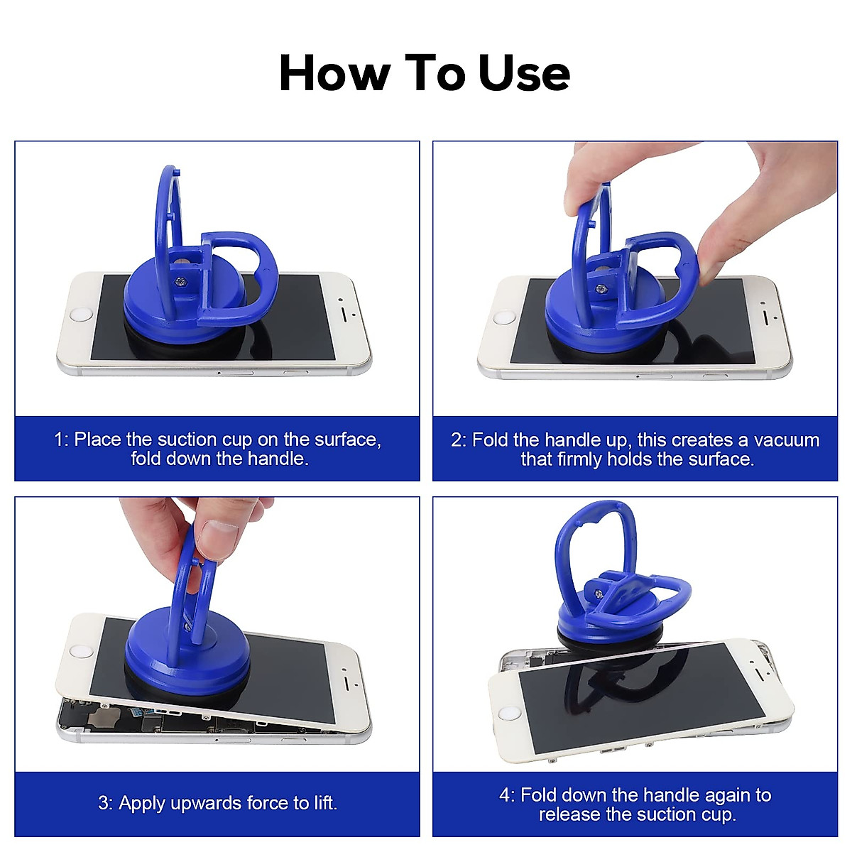 STREBITO Suction Cups Heavy-Duty 2 Pieces Screen Suction Cups Tool for iMac, iPhone, MacBook, iPad, TV, Phone, Laptop, Computer, Tablet, LCD Screen Remover, Small Dent Puller