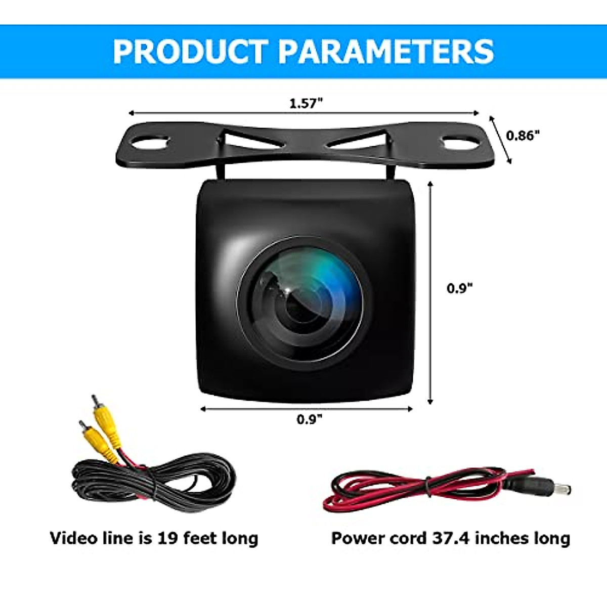 HD Backup Camera, 170 Degree Wide Angle License Plate Rear View Reversing Camera, IP68 Waterproof Universal Reverse Rearview Cam, AHD 720P Clear Night Vision for Car Vehicle SUV RV Pickup and More