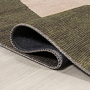 JONATHAN Y WSH113B-3 Cirkel Minimalist Geometric Dot Machine-Washable Indoor Area-Rug, Scandinavian, Modern, Bohemian Easy-Cleaning,Bedroom,Kitchen,Living Room,Non Shedding, Green/Cream, 3 X 5