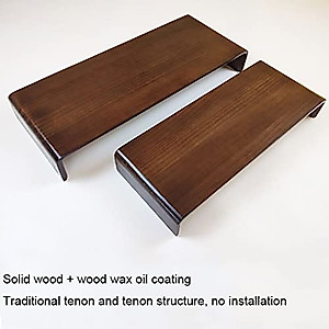 TsoLay Solid Wood Monitor Stand Riser, Practical Laptop Stand Desk, Computer Laptop Riser Shelf for Printer Pc Home and Office Use Save Space