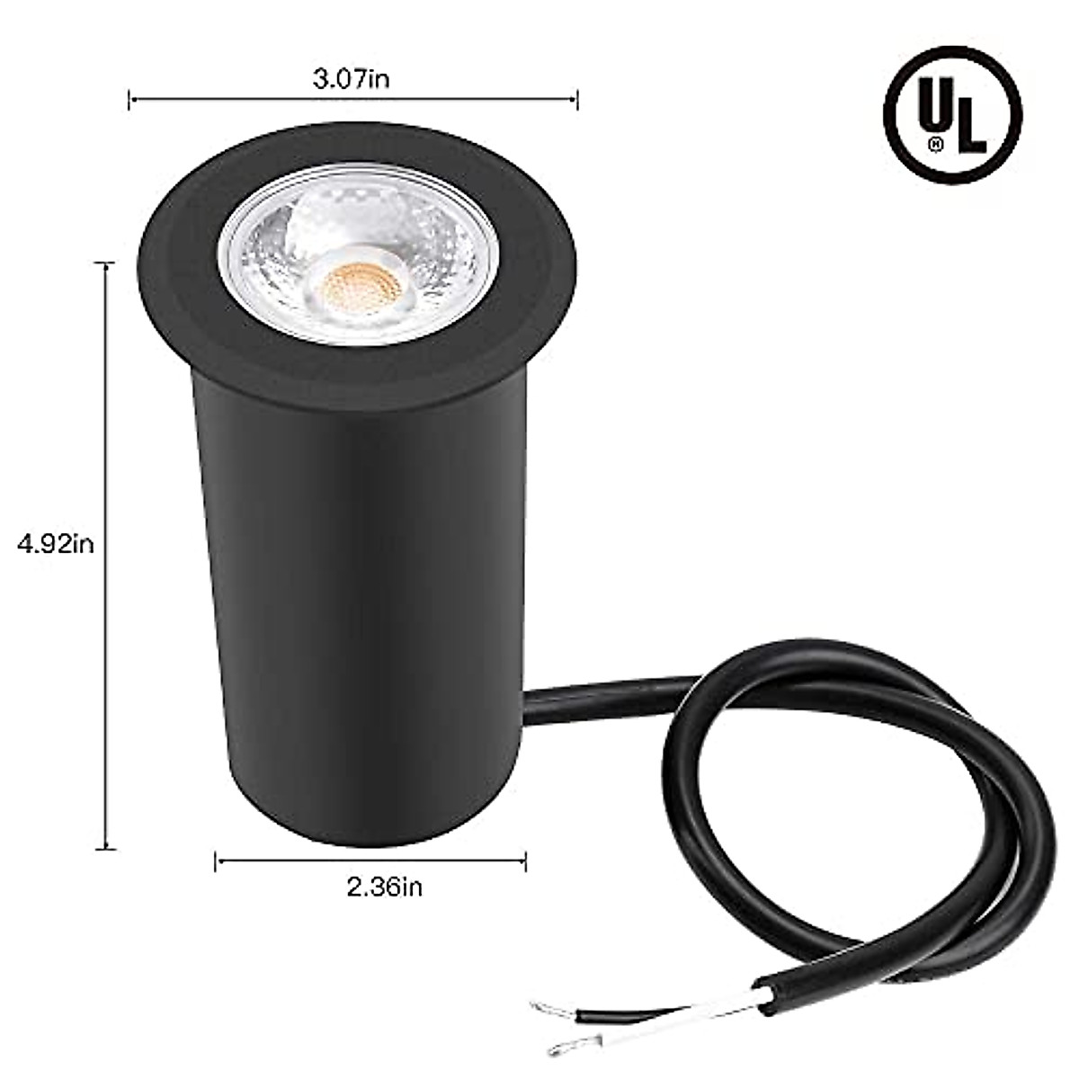 RNEHON 10W In-Ground Well Light,Voltage 12-24V, In-Ground Lighting, Low Voltage Landscape Pathway Lights, IP67 Waterproof, Aluminum, 3000K Outdoor Lighting for Yard,Lawn,Garden,Patio,Pack of 6