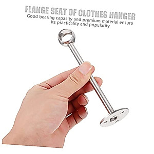 DECHOUS 8pcs Clothes Rail Flange Metal Curtain Rod Curtains Holders Shower Curtain Rod Holder Ceiling Rod Brackets Closet Rod End Curtain Pole Ceiling Brackets Wardrobe Pole Brackets