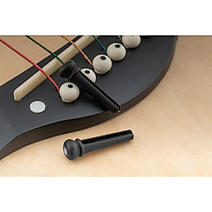 Musiclily SlottedGuitar Ebony Bridge Pins Endpins for Taylor Martin Acoustic Guitar Replacement, Black with White Pearl Shell Dot (Pack of 6)