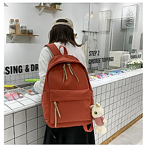 taimowei Kawaii Middle School Cute Bookback Large Capacity College Aesthetic Backpack for Teen Girls (Orange)