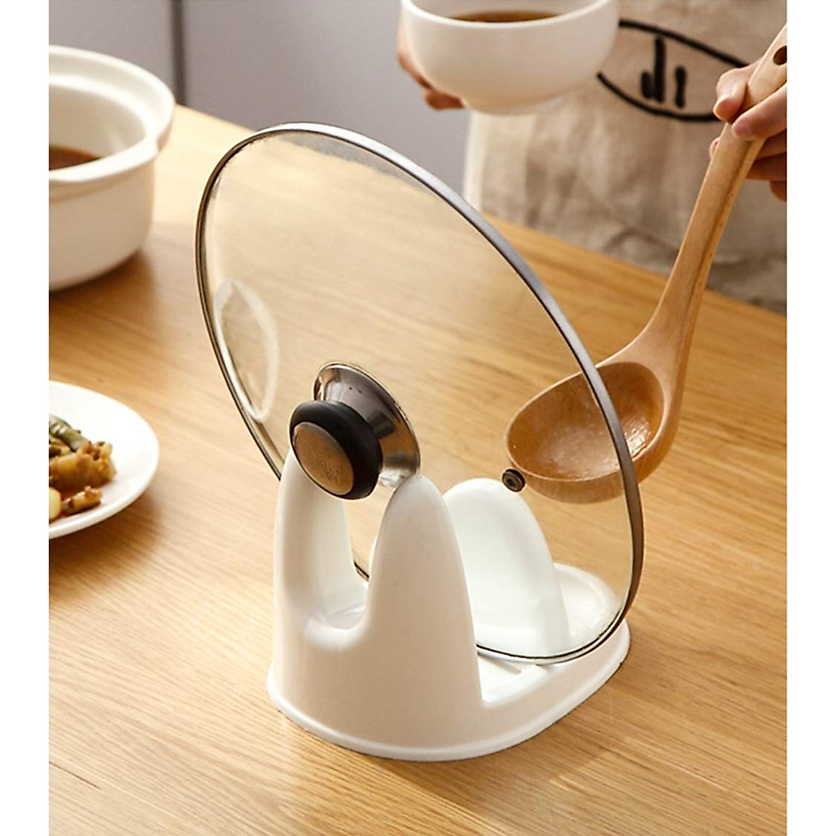 HEEYO, Saucepan Lid Holder, Pot Lid Rack Cutting Board Storage Rack Soup Spoon Rack