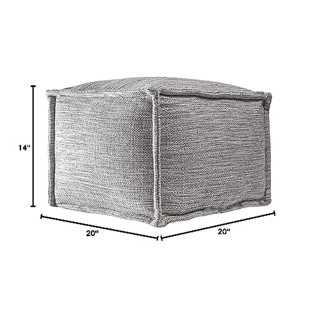 nuLOOM Sofia Casual Solid Indoor/Outdoor Filled Ottoman Pouf 14" x 20" x 20"