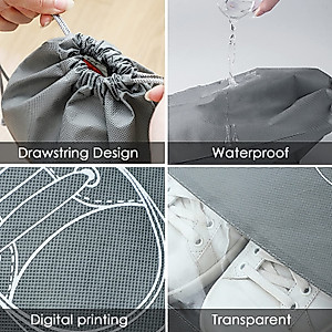 MAAYKOM Travel shoe bags with Rope for Women and Men Pouch Storage Packing Organizers, 6PCS Pink