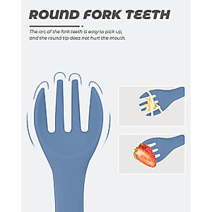 10 Pcs Silicone Baby Spoons and Baby Forks, Chewable Baby Utensils for Self-Feeding, Silicone Baby Utensils, Kids Utensils for Over 6 Months Babies Spoon toddler utensil