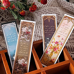 Retro Flower Letters Themed Collection Paper Bookmarks for Books Stationery Creative Book Page Marker Stationery Supplies 30Pieces